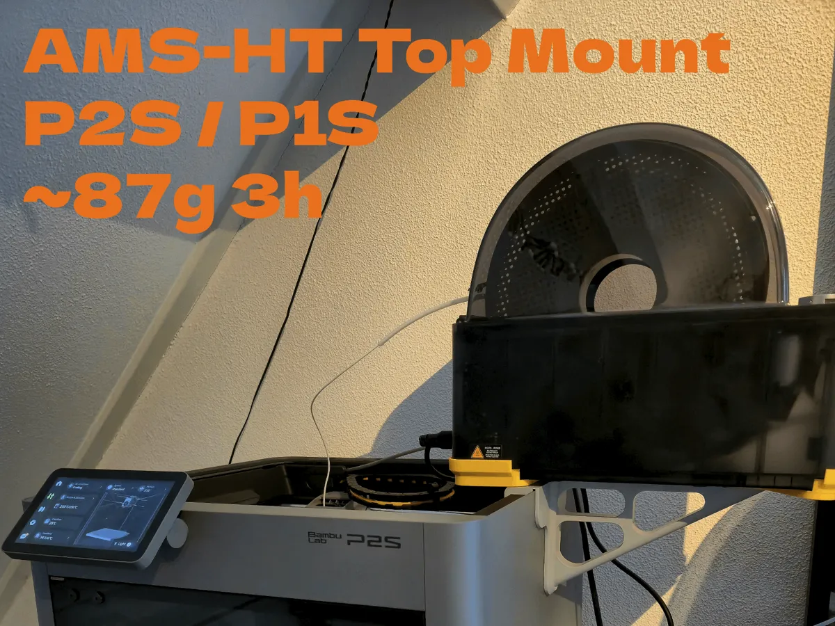 AMS-HT Top Spool Holder P2S / P1S / X2D - Free 3D Print Model - MakerWorld