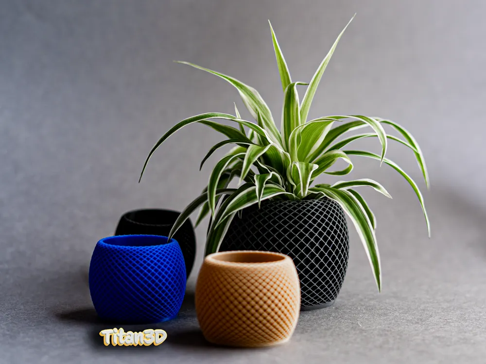 Geometric Pattern Plant Pot by Titan3D - MakerWorld
