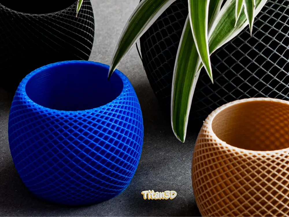 Geometric Pattern Plant Pot by Titan3D - MakerWorld