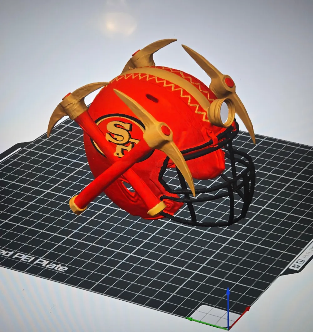 San Francisco 49ers Mini Helmet - Free 3D Print Model - MakerWorld