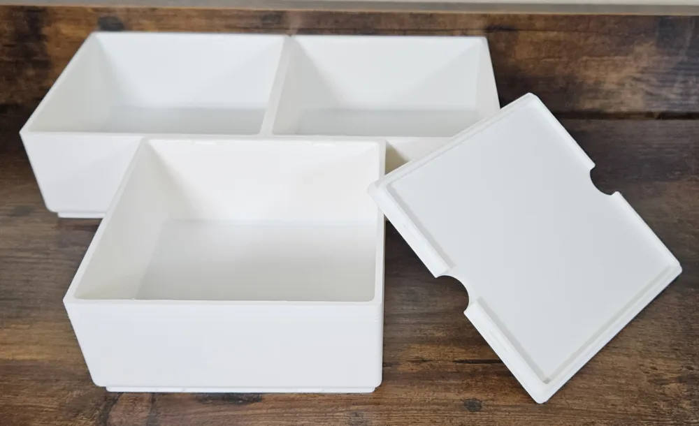 Square Display Bin with Lock-in Lid - Free 3D Print Model - MakerWorld