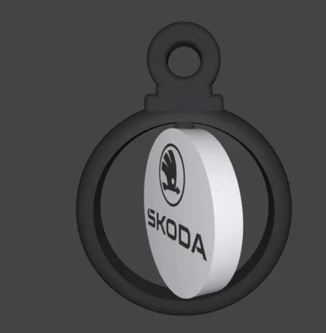 Škoda rotating keychain by Miko - MakerWorld