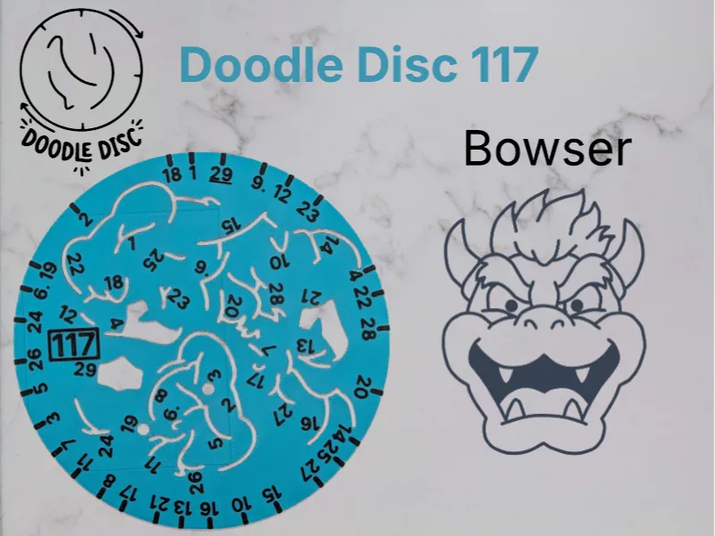 Doodle Disc 117 Bowser - Free 3D Print Model - MakerWorld