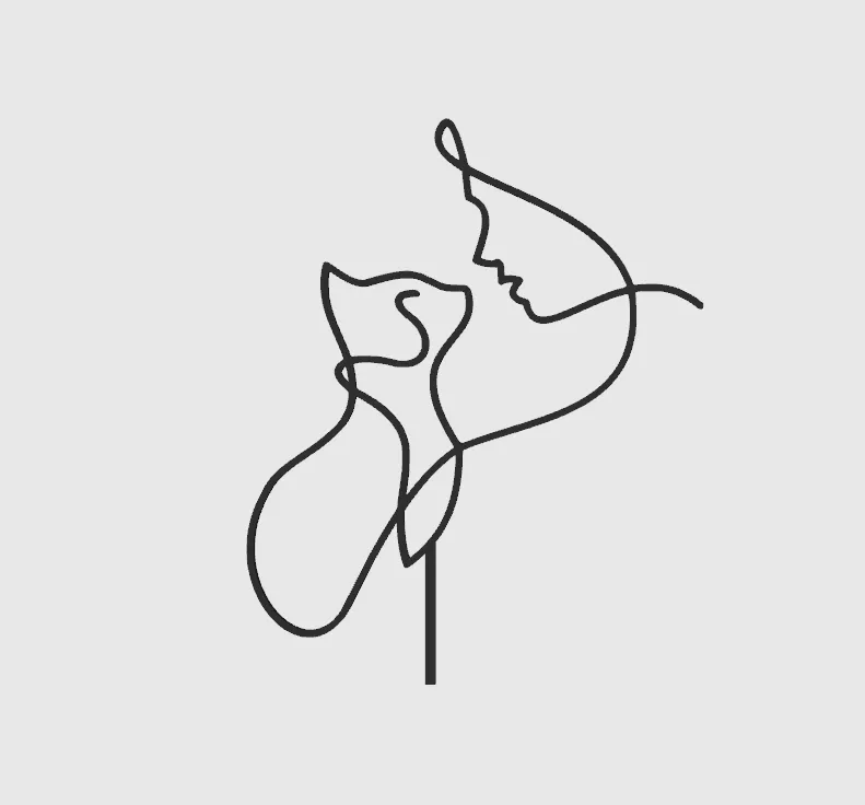 One stroke silhouette Animal Love 2 by Dub1ns - MakerWorld