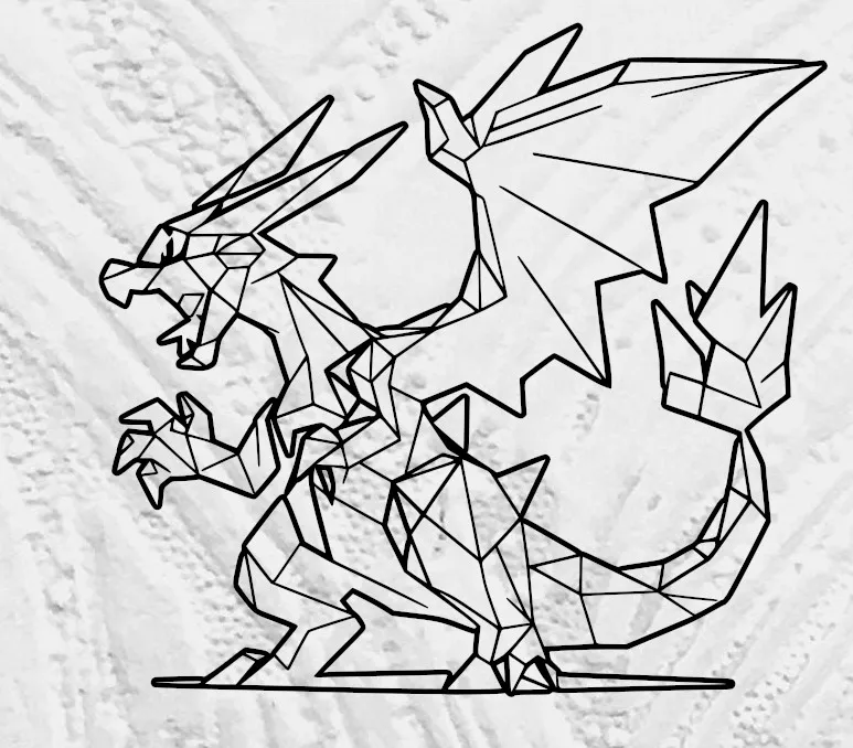Geometric Low Poly Charizard by The line art guy - MakerWorld