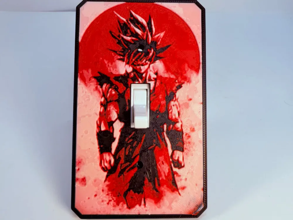 Goku Light Switch Cover Plate Dragon Ball Hueforge - Free 3D Print ...