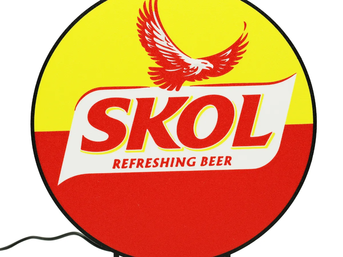 Skol Beer Logo Round LED Light Box - Free 3D Print Model - MakerWorld