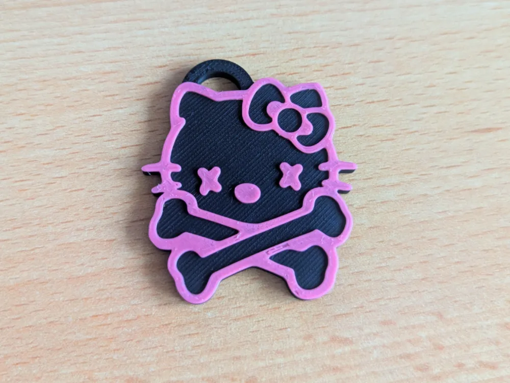Bad HELLO KITTY - pirate keychain by Dava - MakerWorld