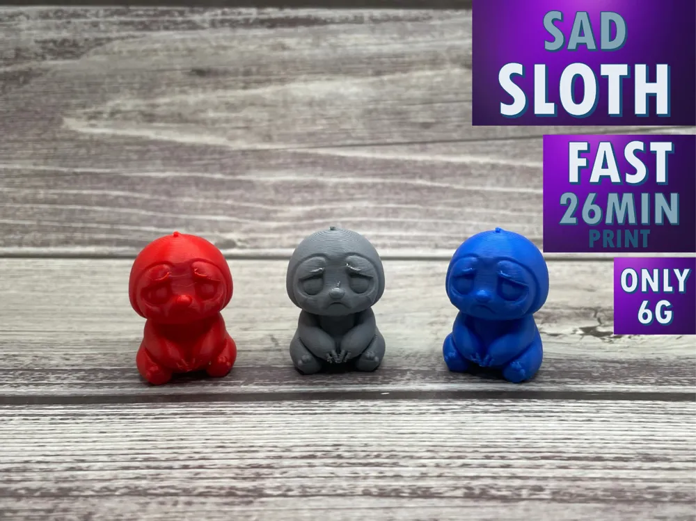 Cute Sad Sloth - Quick Print! by Dave'sPrints MakerWorld: Download Free ...