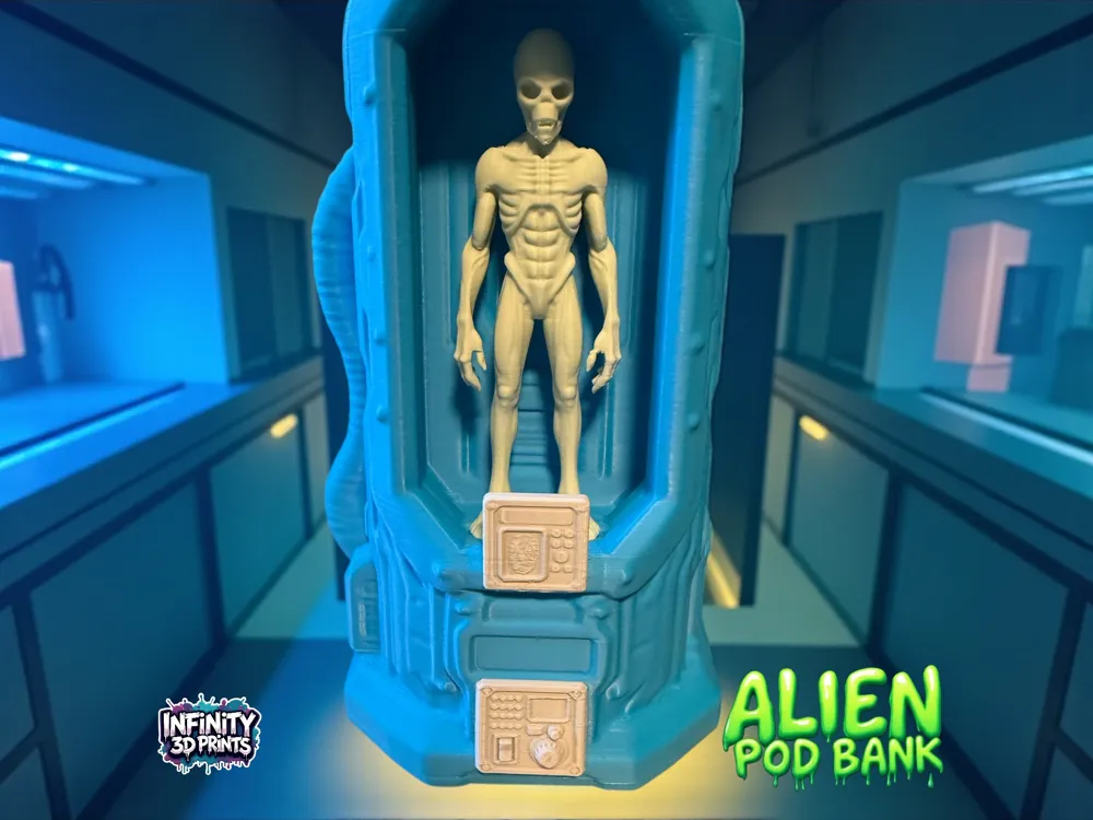 ALIEN POD BANK - Free 3D Print Model - MakerWorld