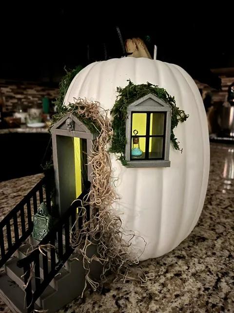 Halloween Craft Pumpkin Mousoleum/House by brlublin - MakerWorld