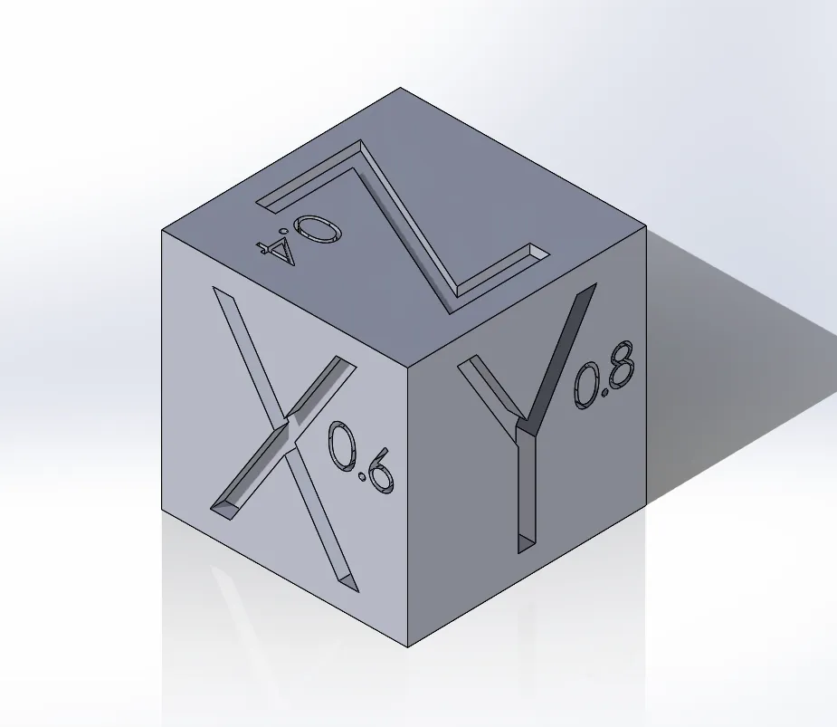 XYZ Calibration Cube for 0.2mm Nozzle with Variable Engraving Depths by ...