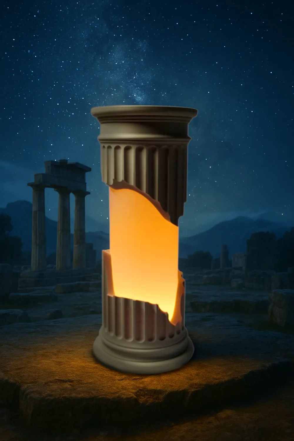 Olympus Column Lamp - Ancient Greek Pillar Light - Free 3D Print Model ...
