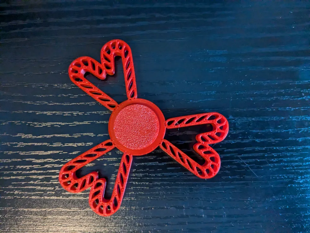 Candy Cane Snowflake Fidget Spinner by BBB3D - MakerWorld