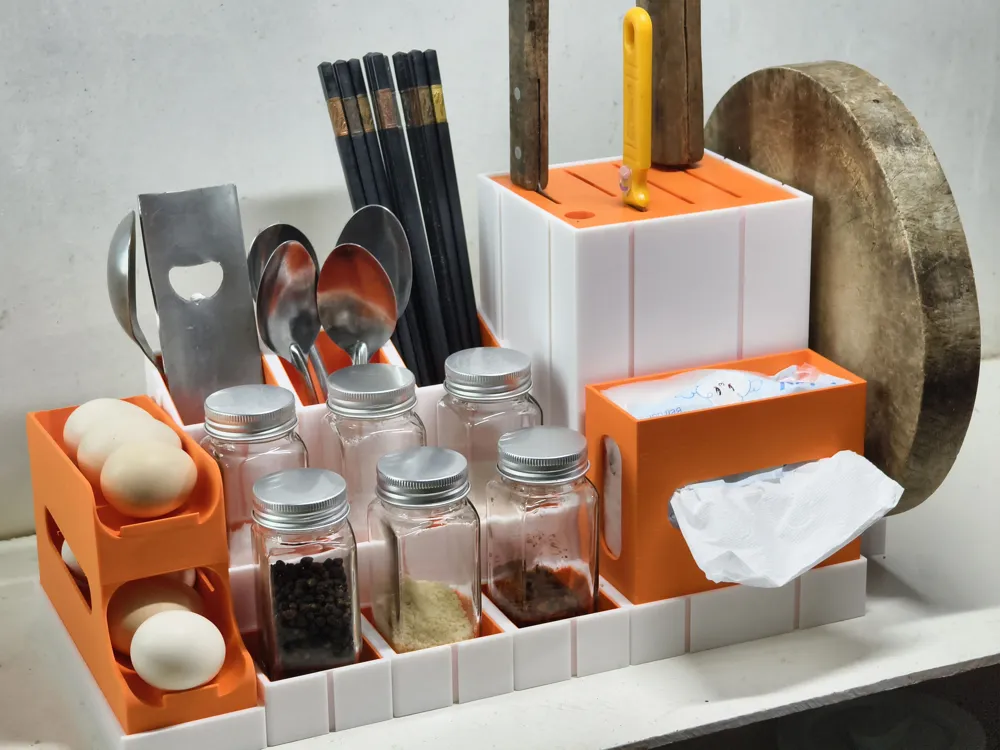 The "Kitchen Master" All-in-One Modular Organizer - Free 3D Print Model ...