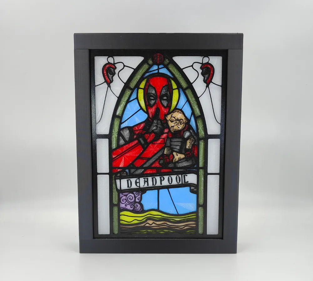 Deadpool Stained Glass Light Box - Free 3D Print Model - MakerWorld