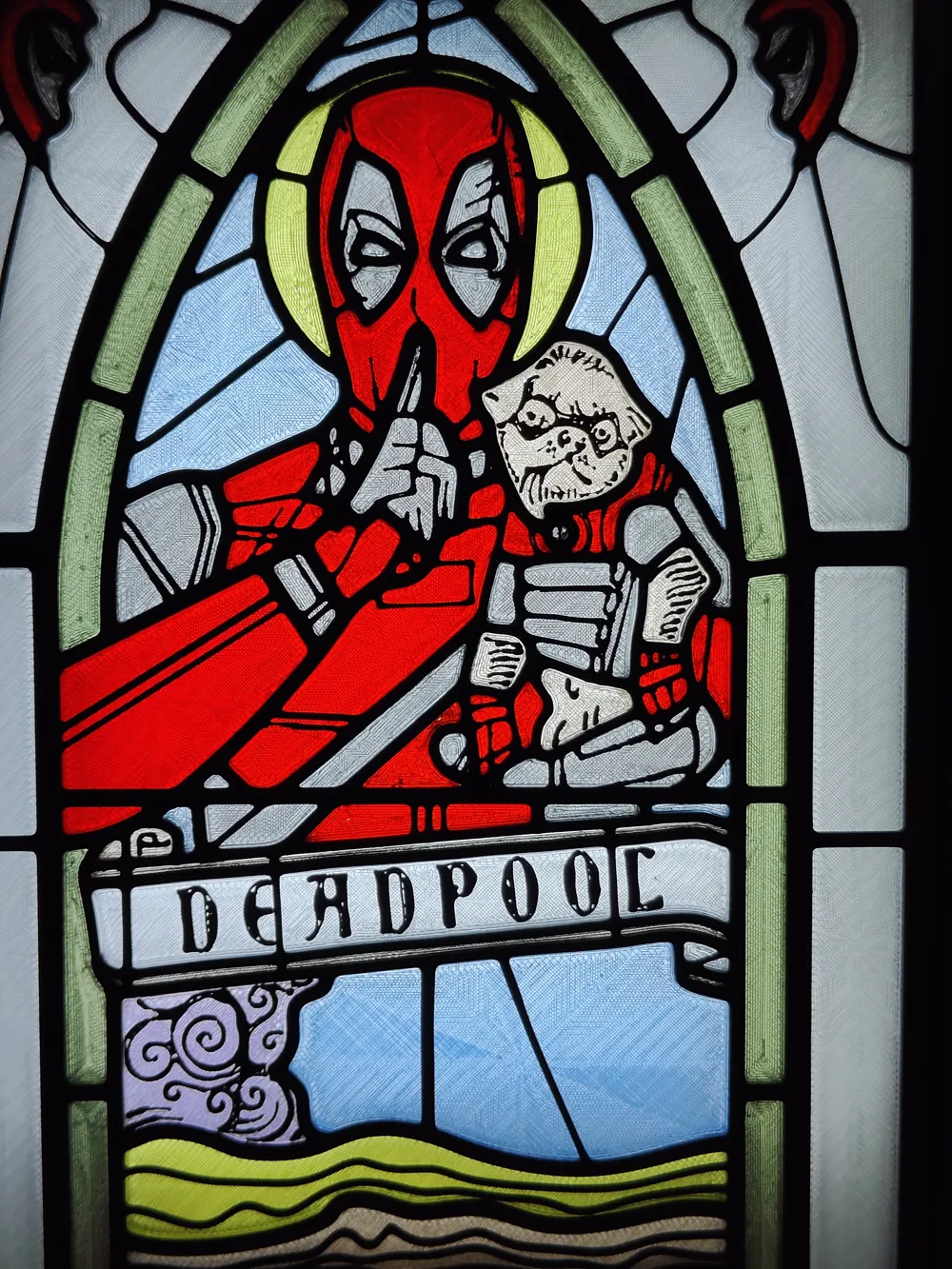 Deadpool Stained Glass Light Box by The Crafty Maker - MakerWorld