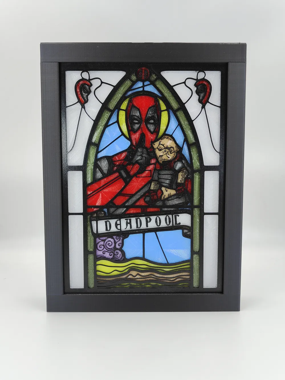 Deadpool Stained Glass Light Box - Free 3D Print Model - MakerWorld