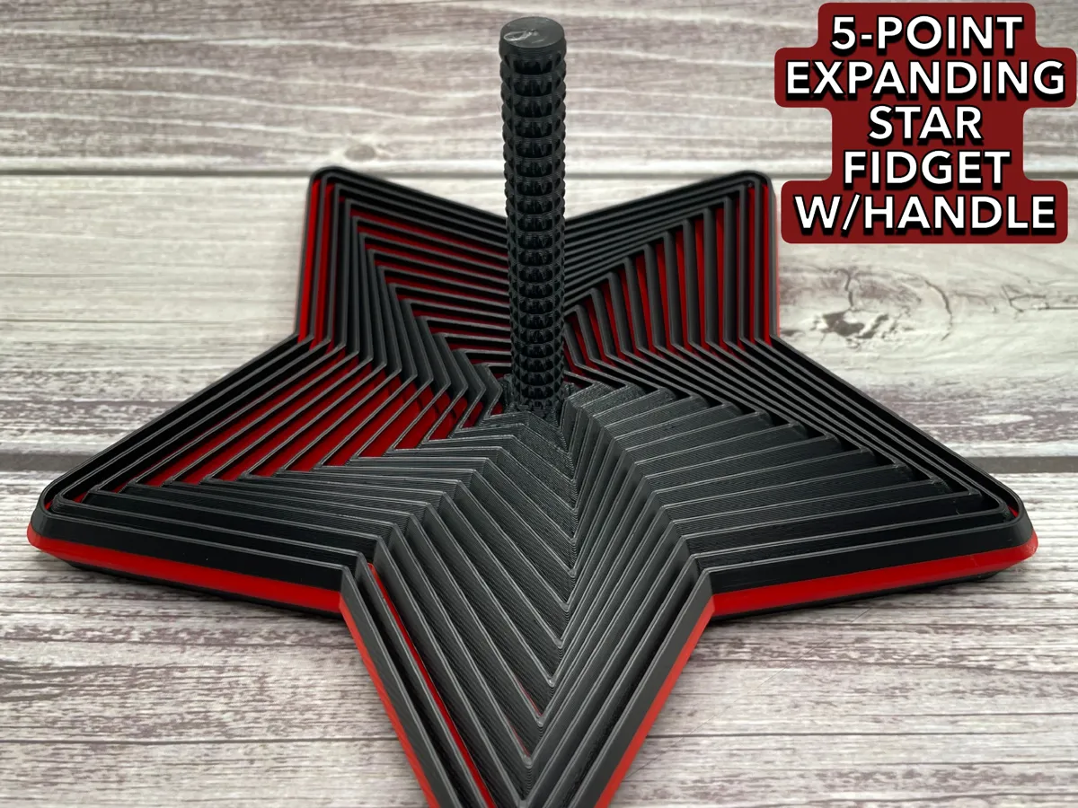 5-Point Expanding Star Fidget w/Handle - Free 3D Print Model - MakerWorld