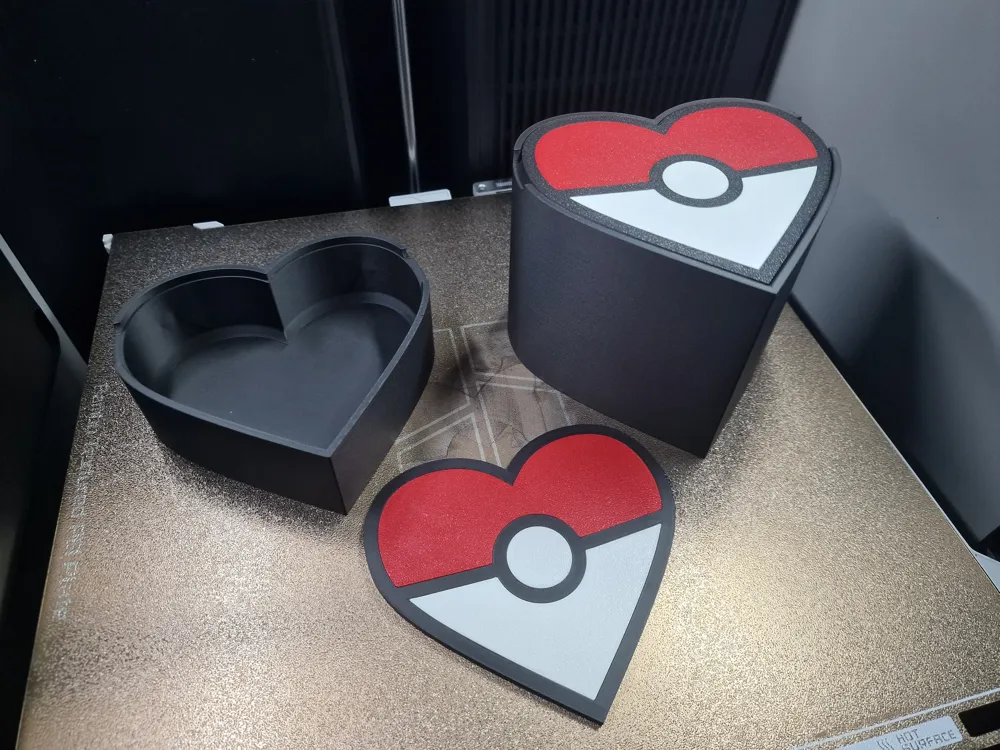 Pokeball Heart Storage Container - Free 3D Print Model - MakerWorld