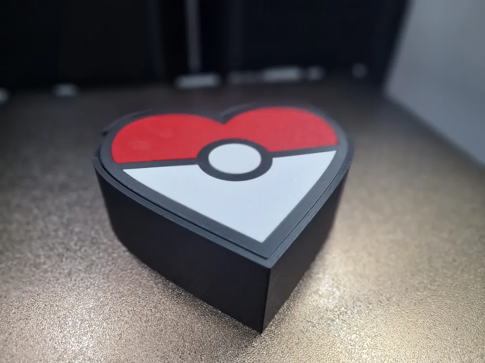 Pokeball Heart Storage Container - Free 3D Print Model - MakerWorld