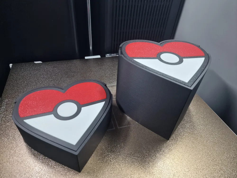 Pokeball Heart Storage Container - Free 3D Print Model - MakerWorld
