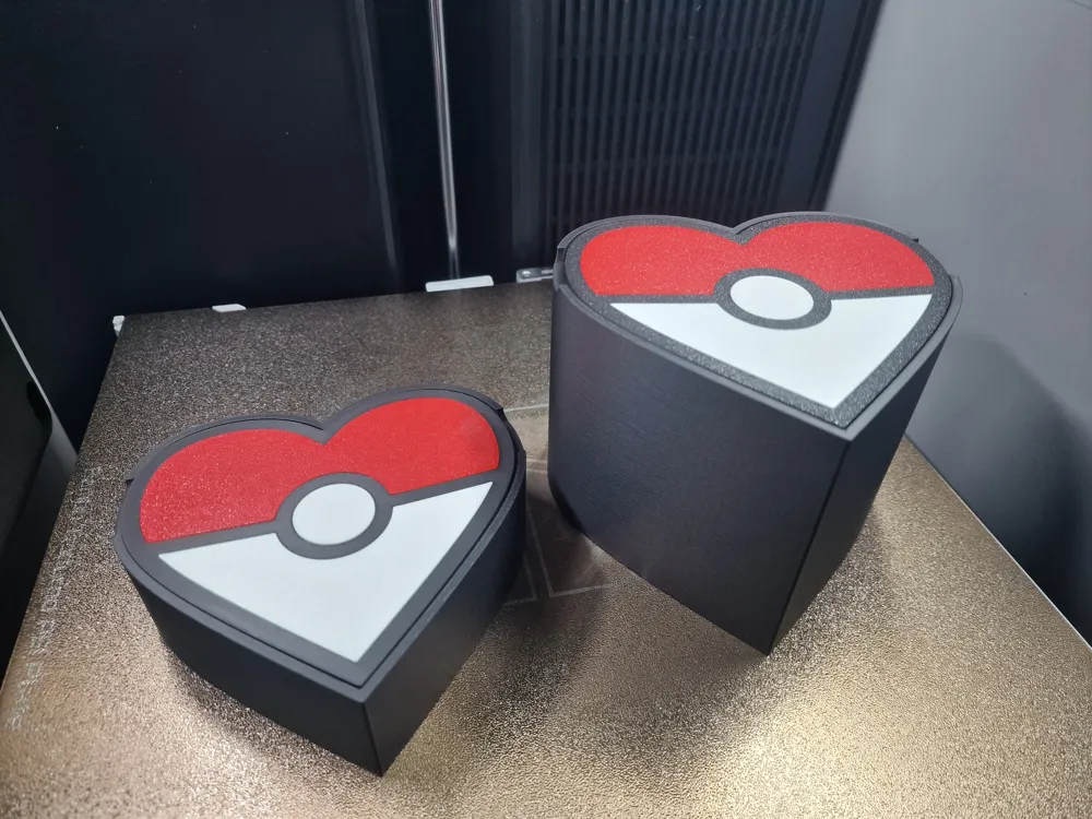 Pokeball Heart Storage Container - Free 3D Print Model - MakerWorld