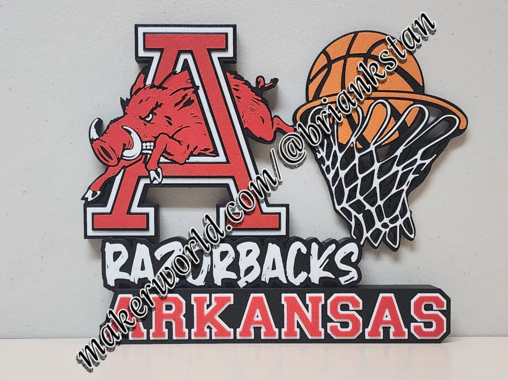 Display de Mesa de Basquete Arkansas Razorbacks - Modelo gratuito para ...