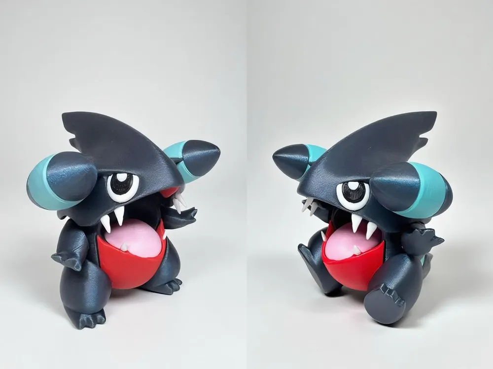 Gible Pokemon 0443 Gible Print in Place articulated hinged design ...