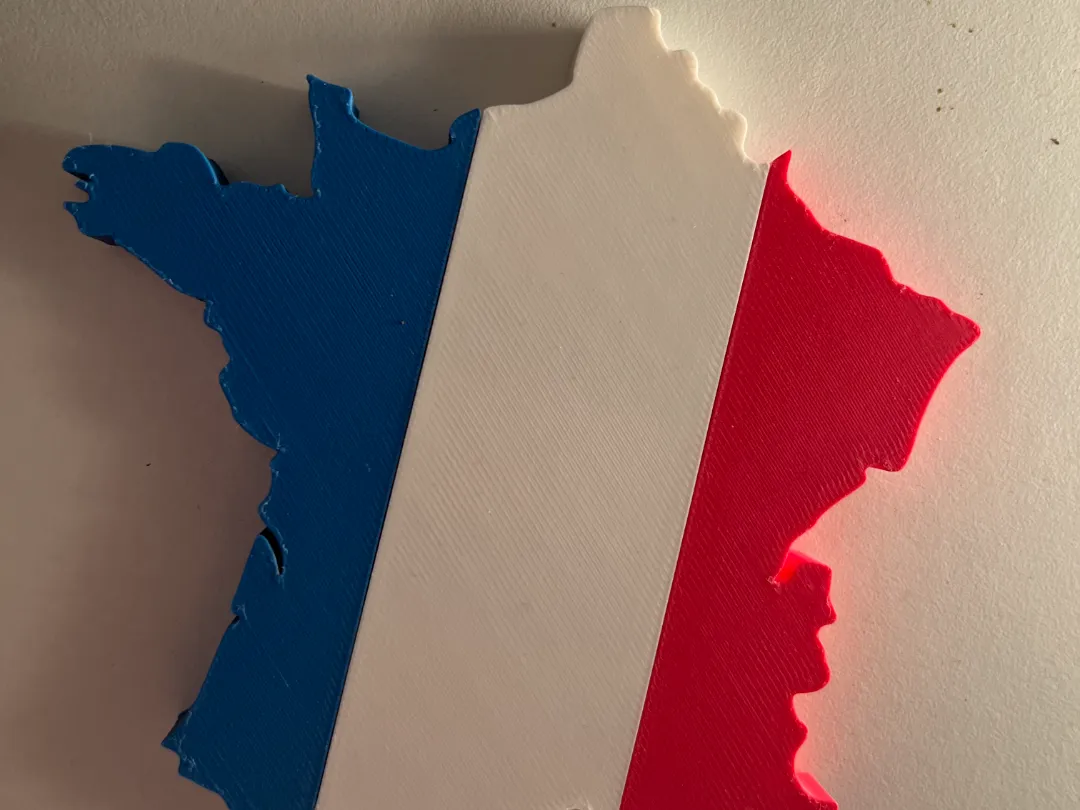 France Country Maps Flag Version - Free 3D Print Model - MakerWorld