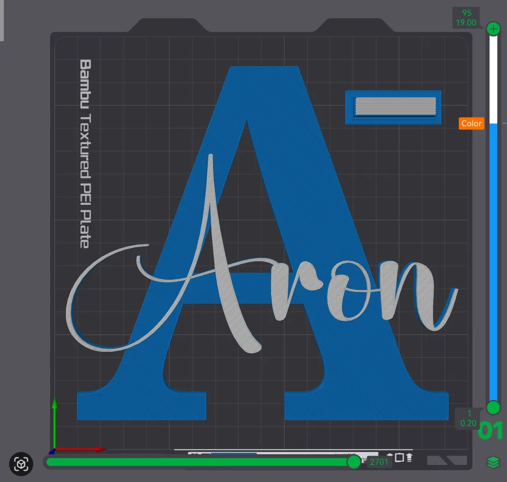 Aron name sign ornament nameplate initial - Free 3D Print Model ...