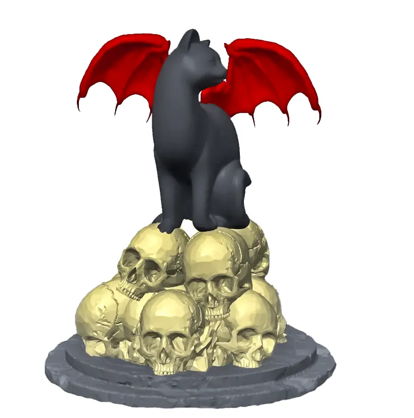 Winged Cat Gargoyle Statue by Petezilla - MakerWorld