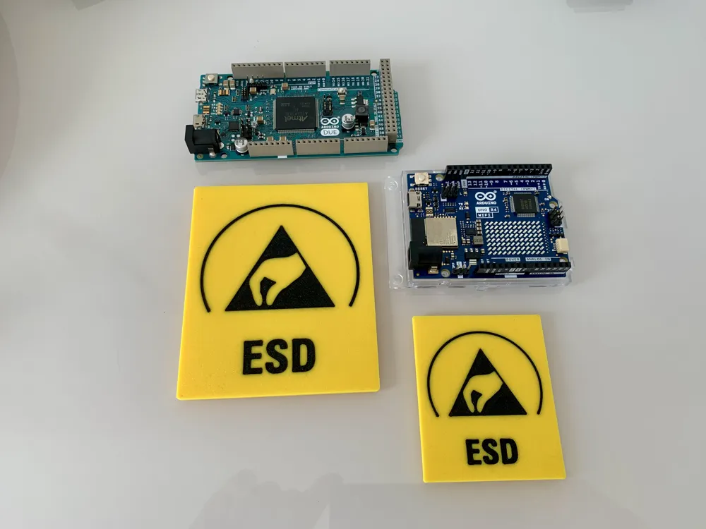 ESD - Attention - electrostatic discharge - plate by eko MakerWorld ...