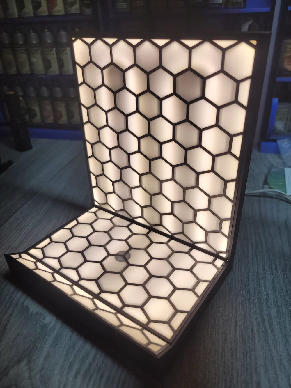 Honeycomb display stand with led strip by rajmaks MakerWorld: Download ...