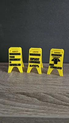 Funny mini Floor Signs (caution, warning) - Free 3D Print Model ...