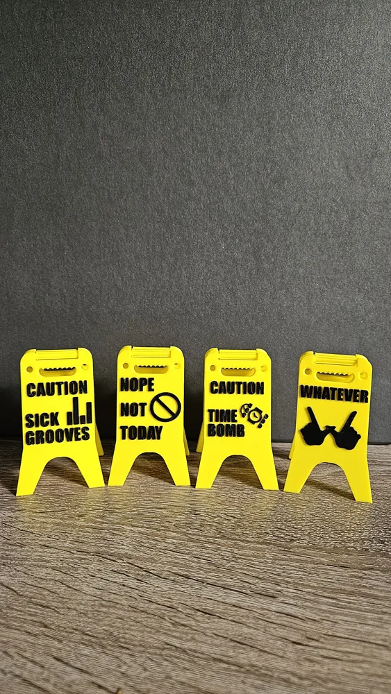 Funny mini Floor Signs (caution, warning) by ZeroDev MakerWorld ...