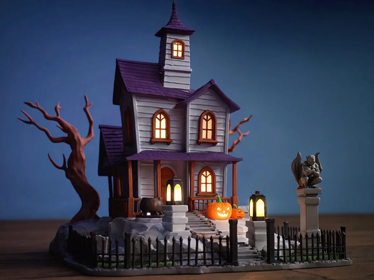 Haunted House — A Halloween Scene - Free 3D Print Model - MakerWorld