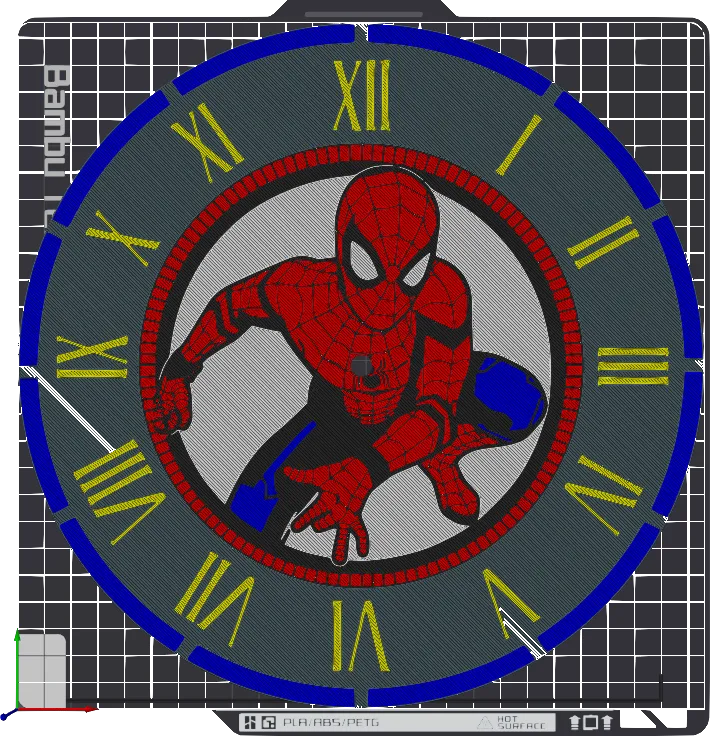 Multicolor Spider-man Clock by a.vdh_1983 - MakerWorld