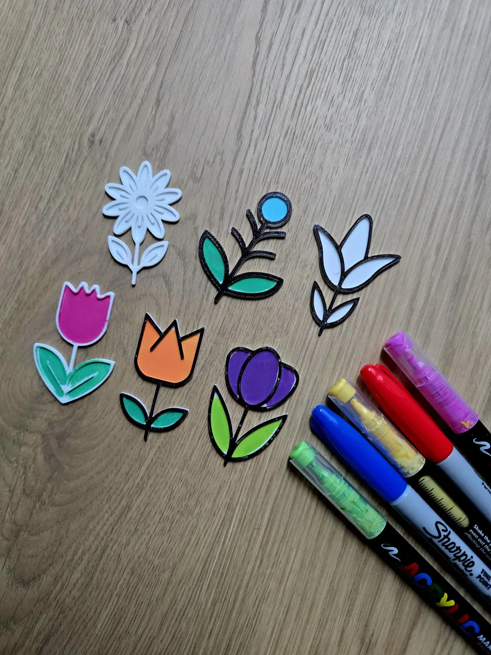 Cute Flower Pack 2 NO AMS DIY Coloring Craft by Merilno3D - MakerWorld