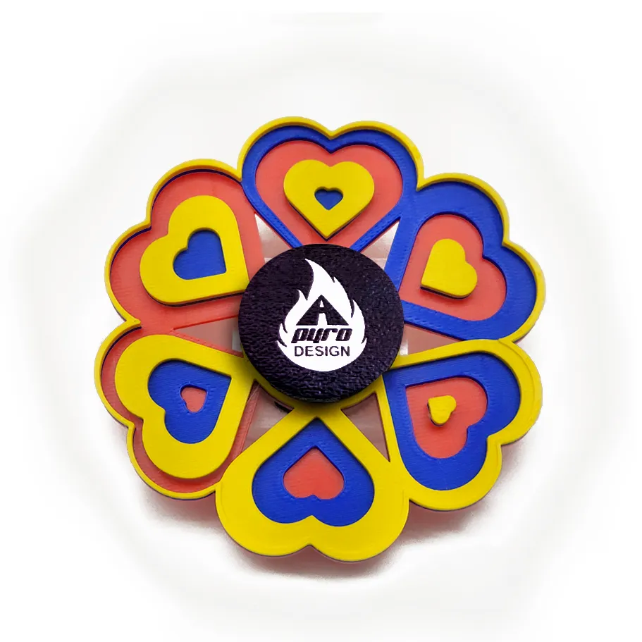 Rainbow Hearts Multicolor Animated Fidget Spinner by aPyroDesign ...