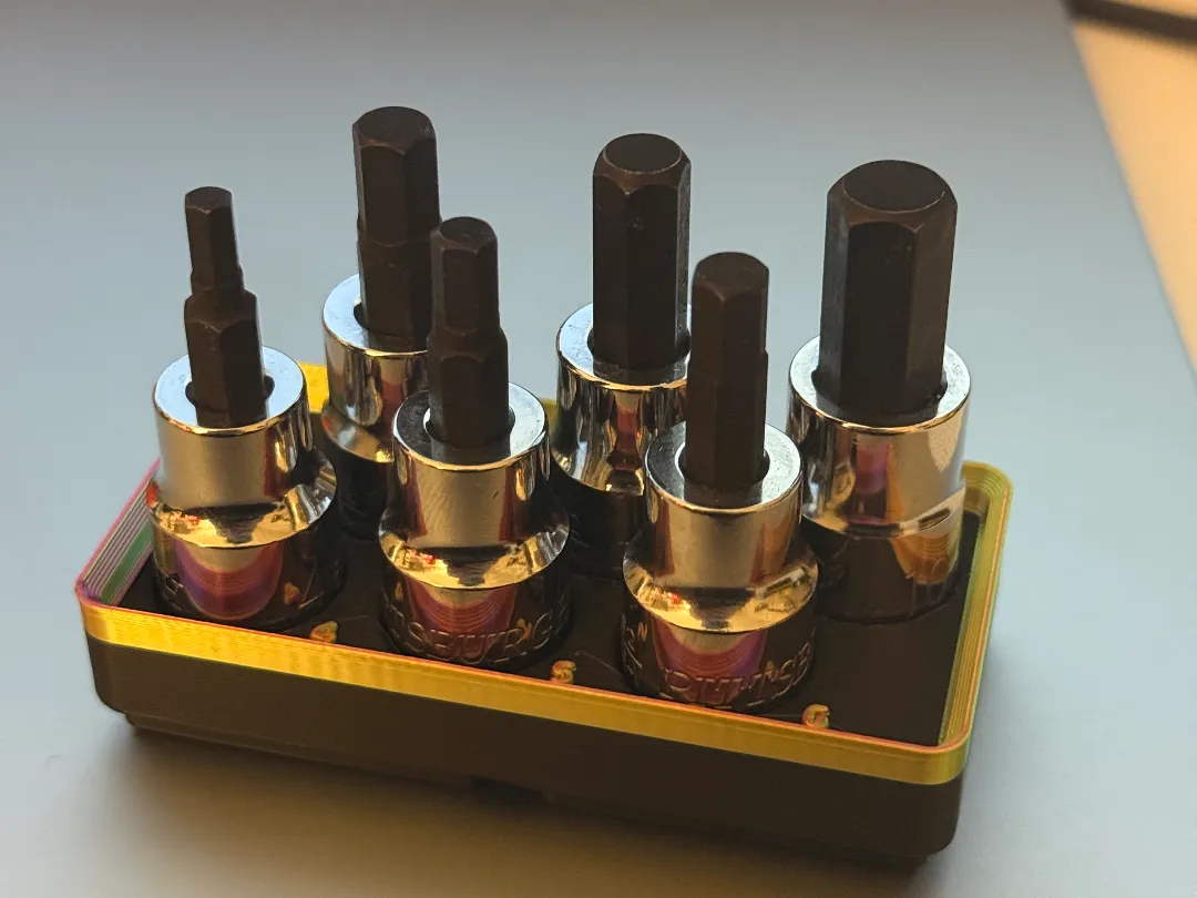 Gridfinity Pittsburgh 3/8” Hex Bit Sockets Tray - Free 3D Print Model ...