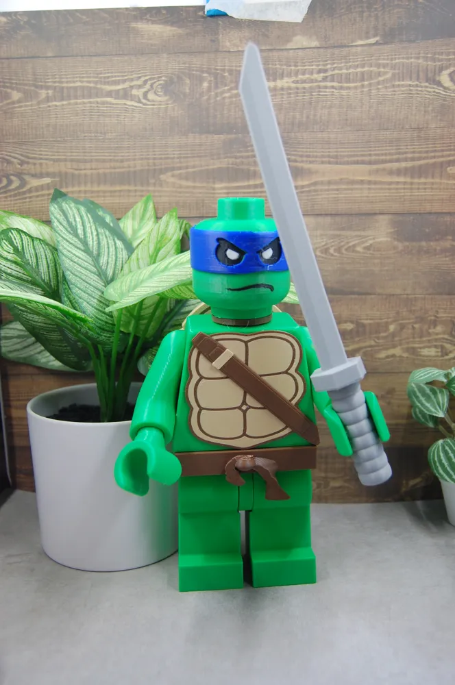 Brick Ninja Turtle – Leonardo (500%) - Free 3D Print Model - MakerWorld