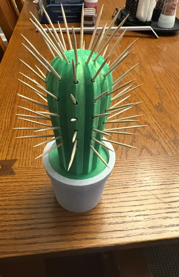Cactus Toothpick Holder With Pot - Free 3D Print Model - MakerWorld