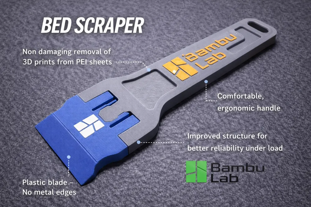 Bambu Lab 3D Printer Bed Scraper 2026 OEM Version - Free 3D Print Model ...