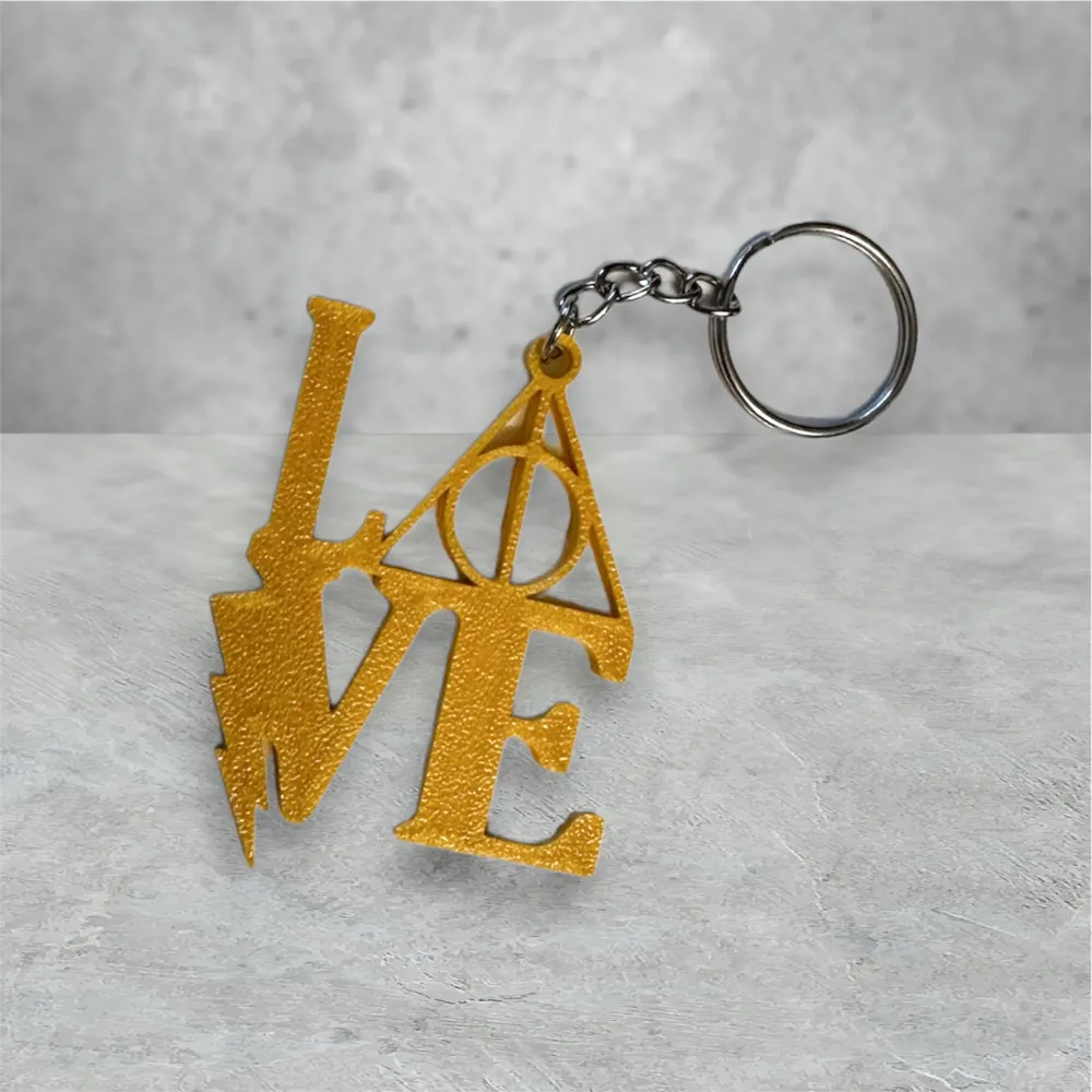 Harry Potter Love Keychain Deathly Hallows Keyring by GeballertTV ...