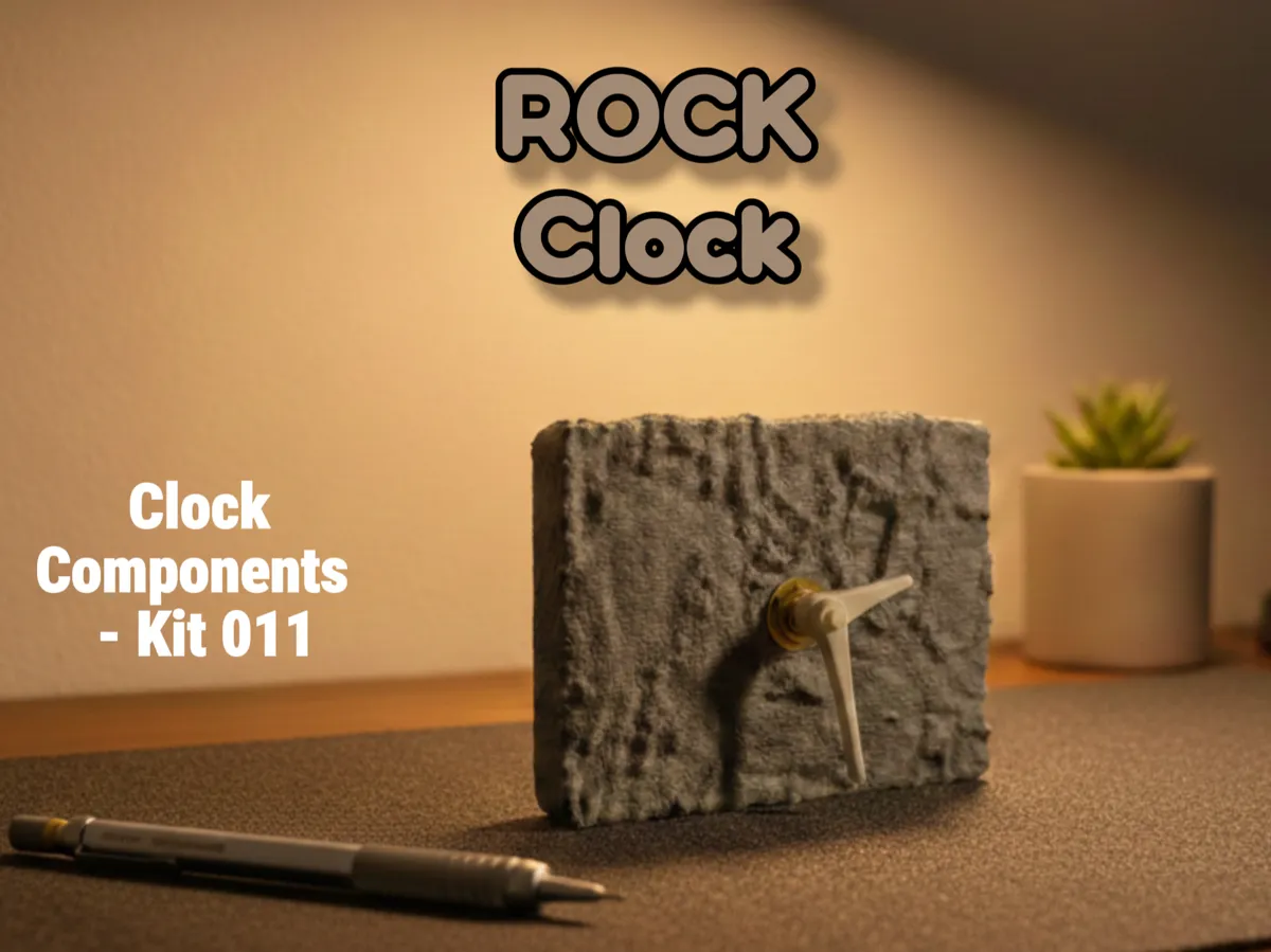 Rock Clock (Clock Components-Kit 011) - Free 3D Print Model - MakerWorld