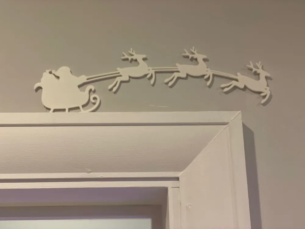 Christmas, Santa and Reindeer door decoration by Stag 3D - MakerWorld
