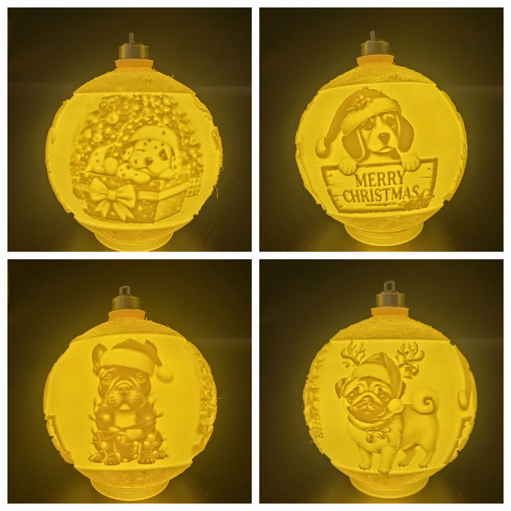 Christmas Dog Lithophane Ornament by Galactic Creations 3D - MakerWorld
