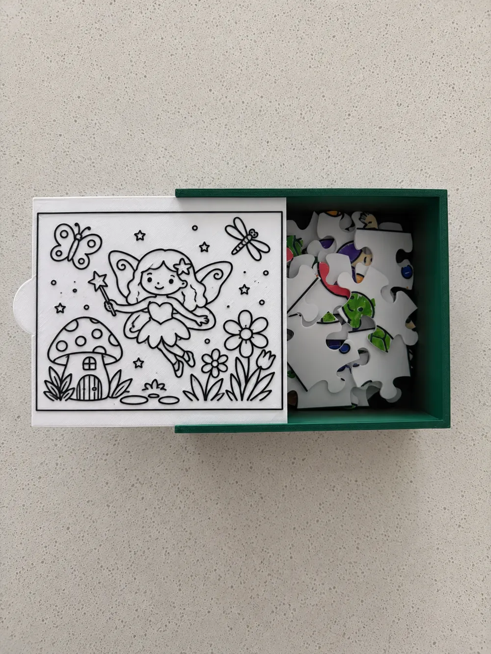 Fairy Coloring Puzzle & Storage Box - Free 3D Print Model - MakerWorld