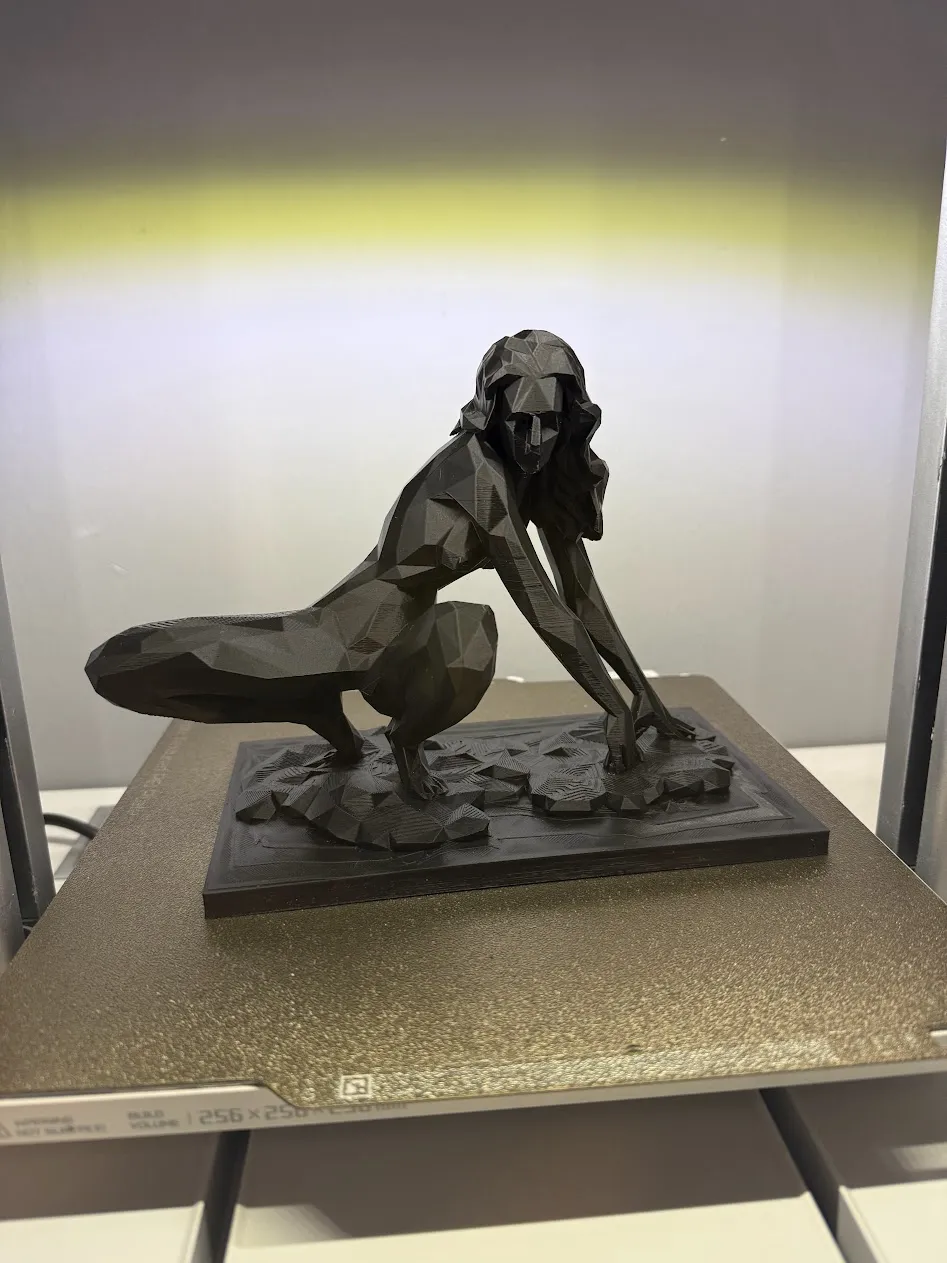 Low Poly Crouching Woman Statue - Free 3D Print Model - MakerWorld